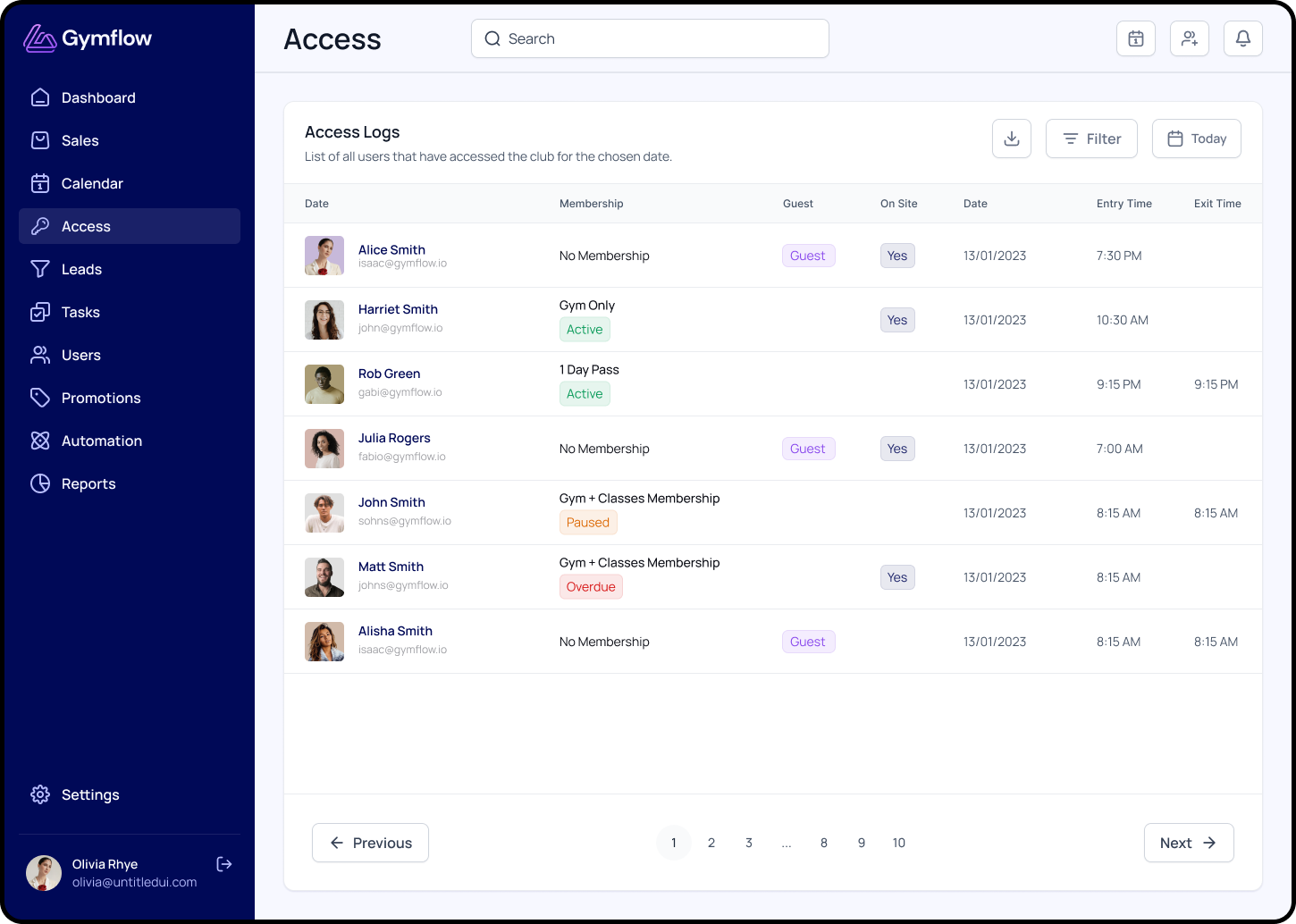 Gym Access Software | Gymflow